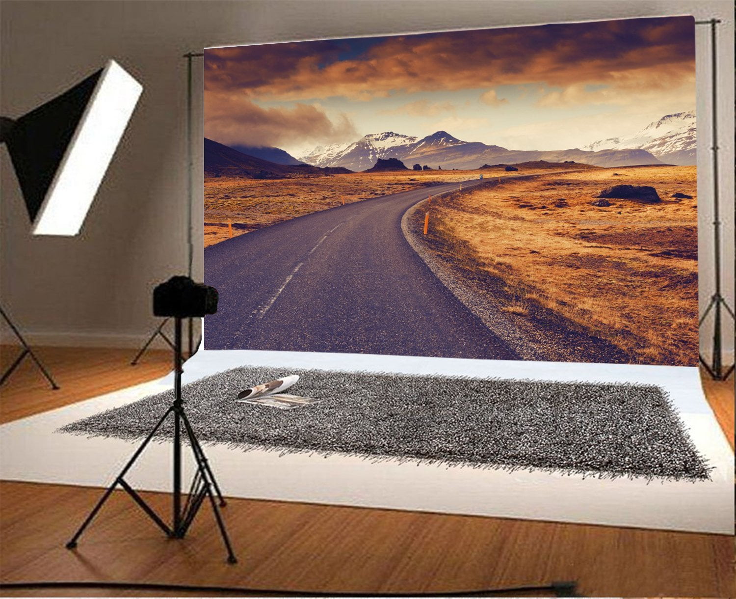 GreenDecor 7x5ft Photography Background Open Highway Road Deserted to ...