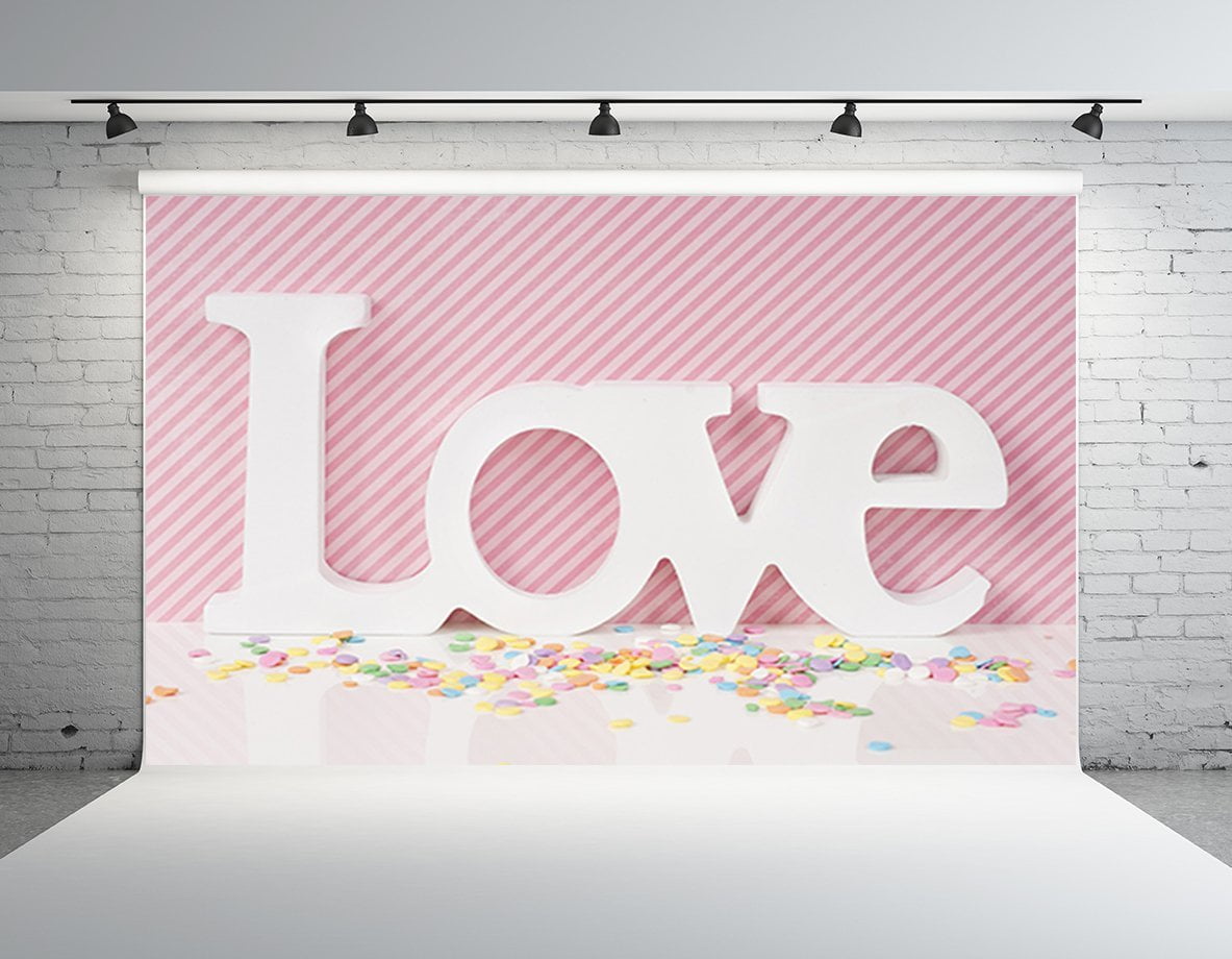 GreenDecor 7x5ft Pink Love Backdrops for Photographers Valentine's Day ...