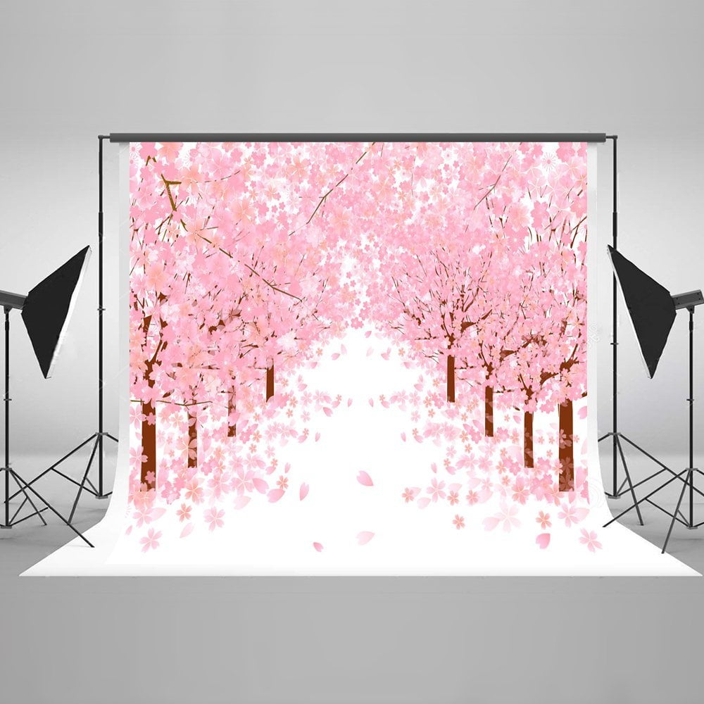 GreenDecor 7x5ft Pink Trees Flowers Photography Backdrop Photo Booth ...