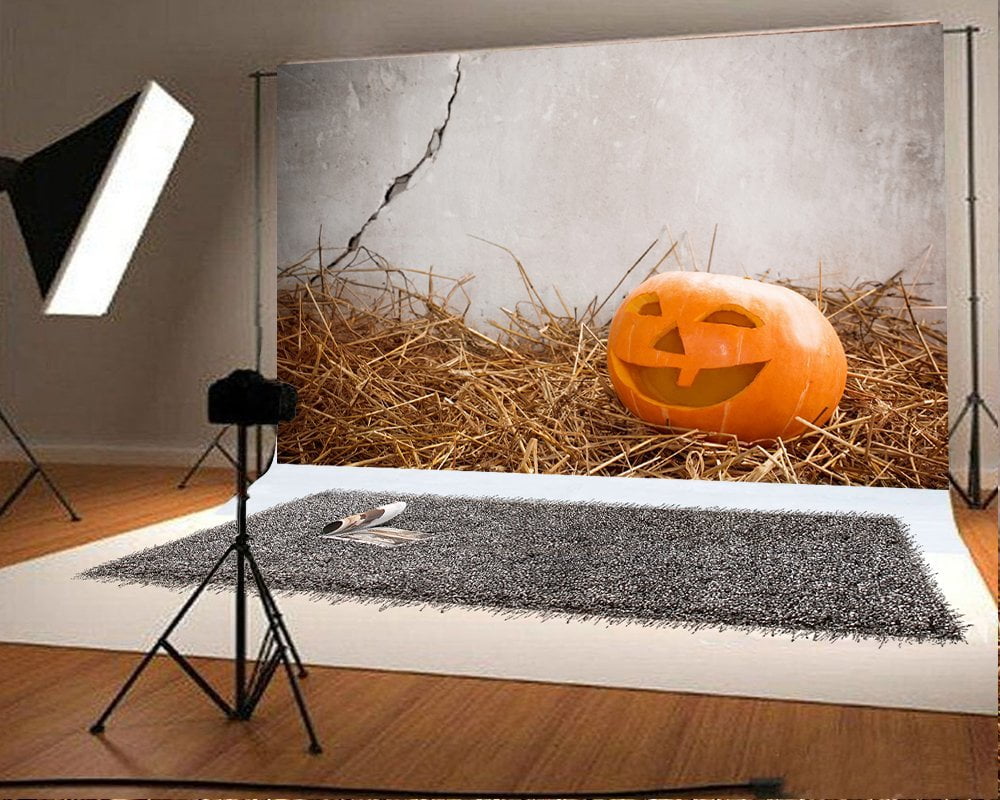 GreenDecor 7x5ft Pumpkin Face Photo Background Halloween Backdrops for ...