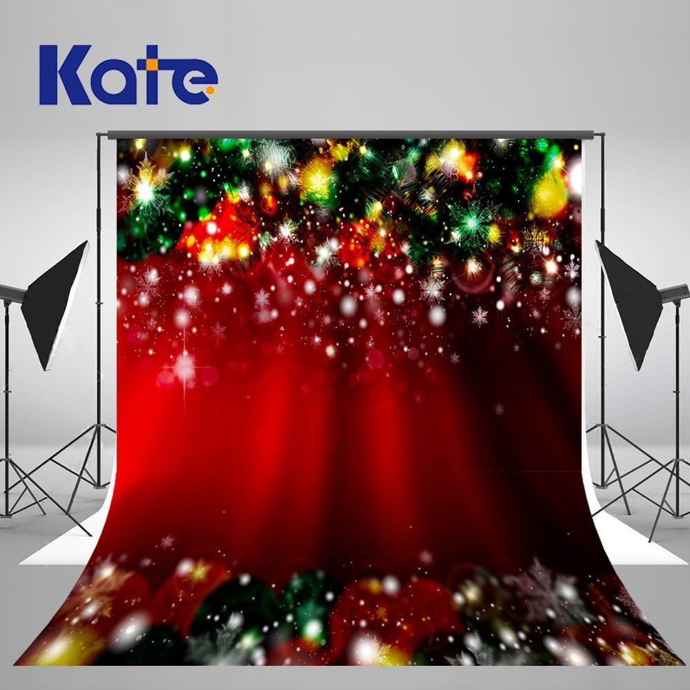 GreenDecor 7x5ft Red Christmas Scene for New Year Celebration ...
