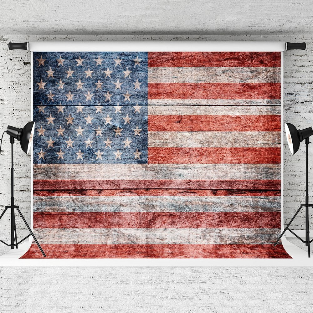 GreenDecor 7x5ft Retro American Flag Backdrops for Photography Vintage ...