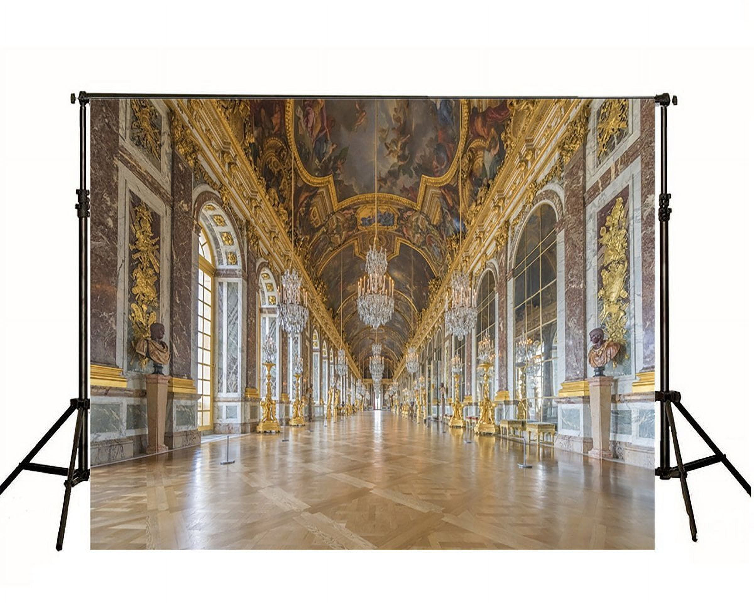 GreenDecor 7x5ft Roof Mural Crystal Chandeliers Marble Floors ...