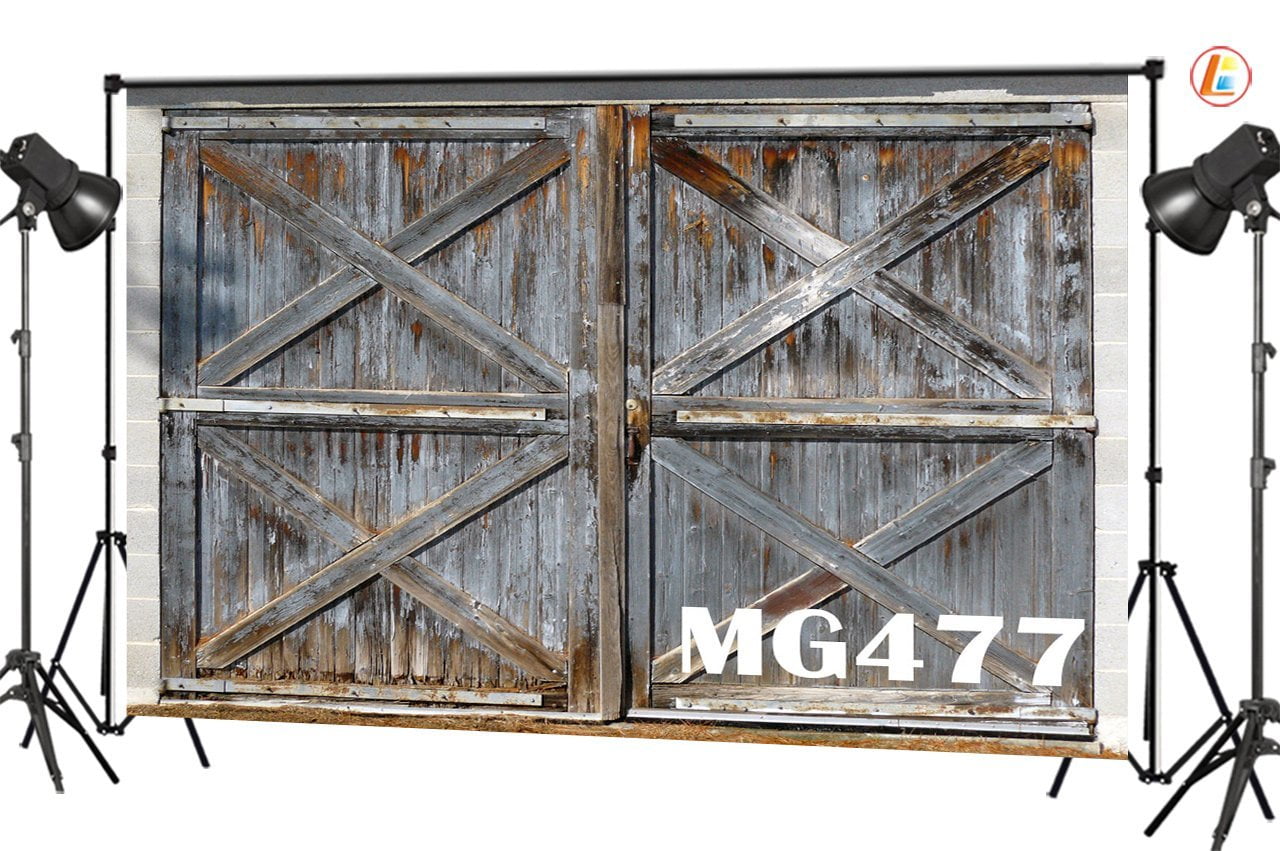 GreenDecor 7x5ft Rustic Barn Door Photography Backdrops Studio ...