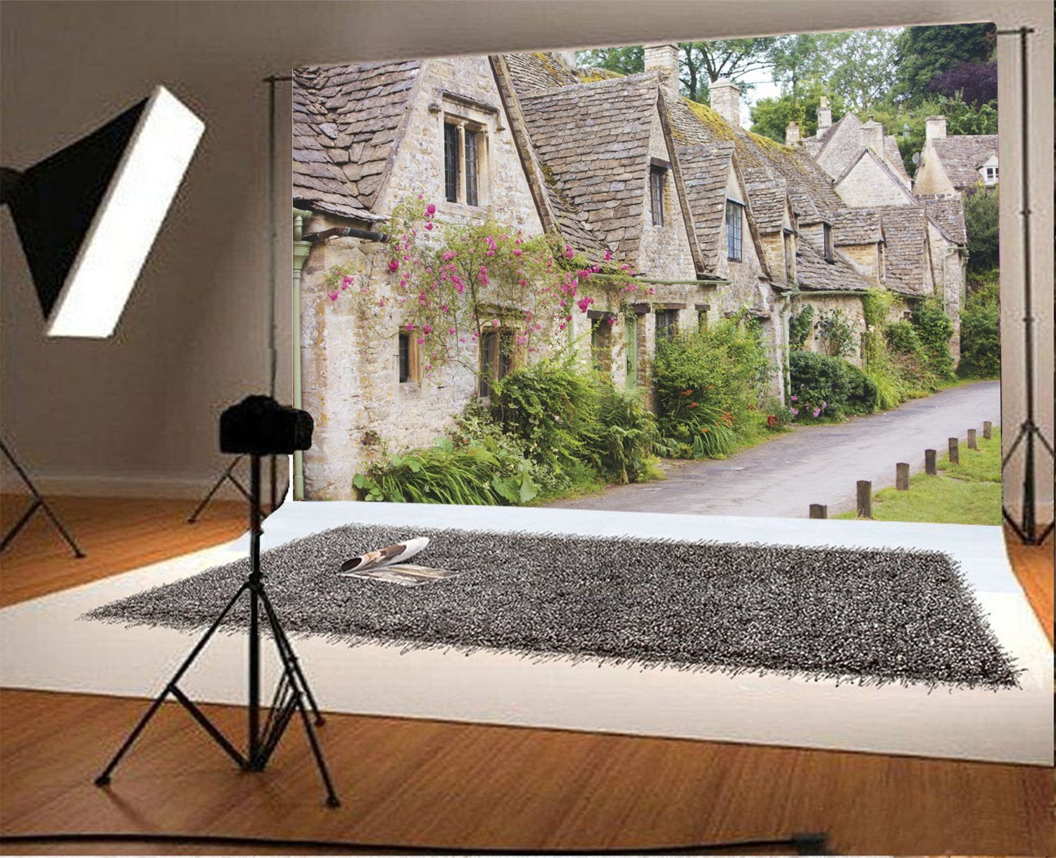 GreenDecor 7x5ft Rustic Village Backdrop Shabby Chic Houses of ...