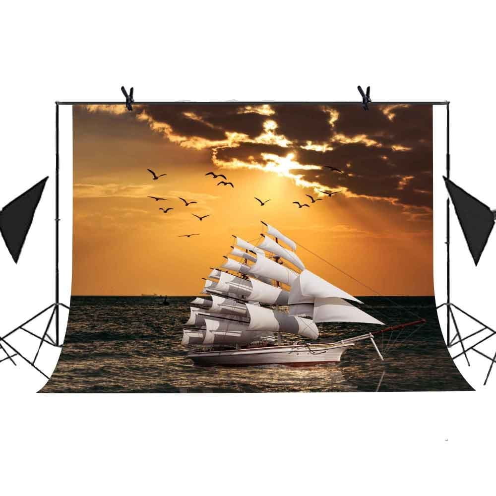 GreenDecor 7x5ft Sailing Sea Picture Backdrop Video Studio Props Photo ...