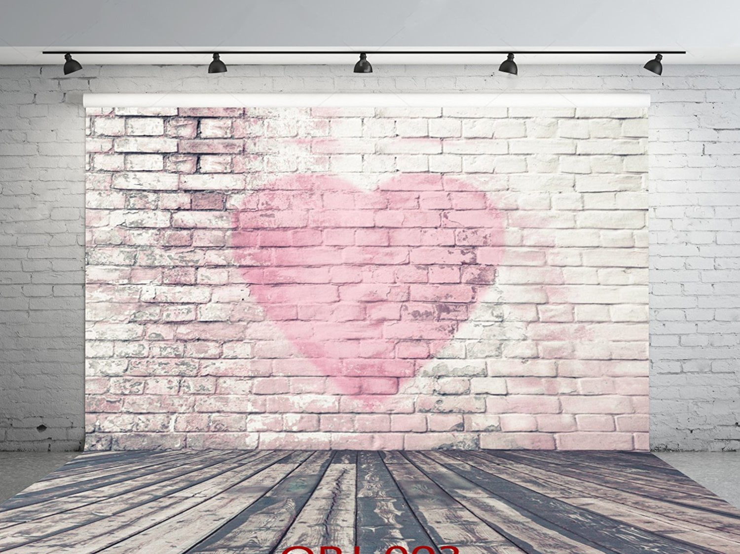 GreenDecor 7x5ft Saint Valentine's Day Heart Brick Wall Board Photo ...