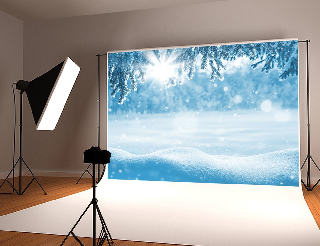 GreenDecor 7x5ft Snow Backdrop for Photography Snowflake Backdrops ...