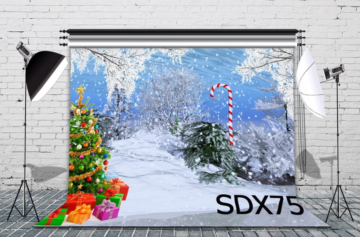 GreenDecor 7x5ft Snow Christmas Photography Backdrop Studio Background ...