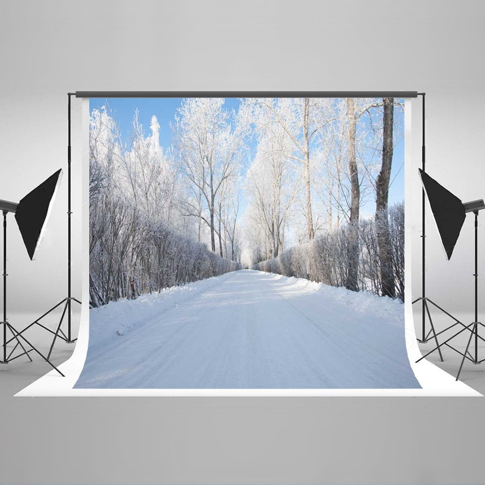GreenDecor 7x5ft Snow Covered White Background Photo Backdrop Studio ...