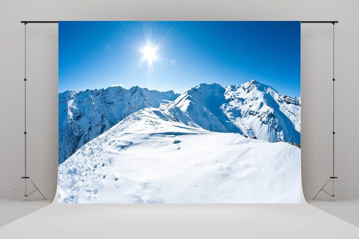 GreenDecor 7x5ft Snow Mountain Backdrop Photo Studio Props Background ...