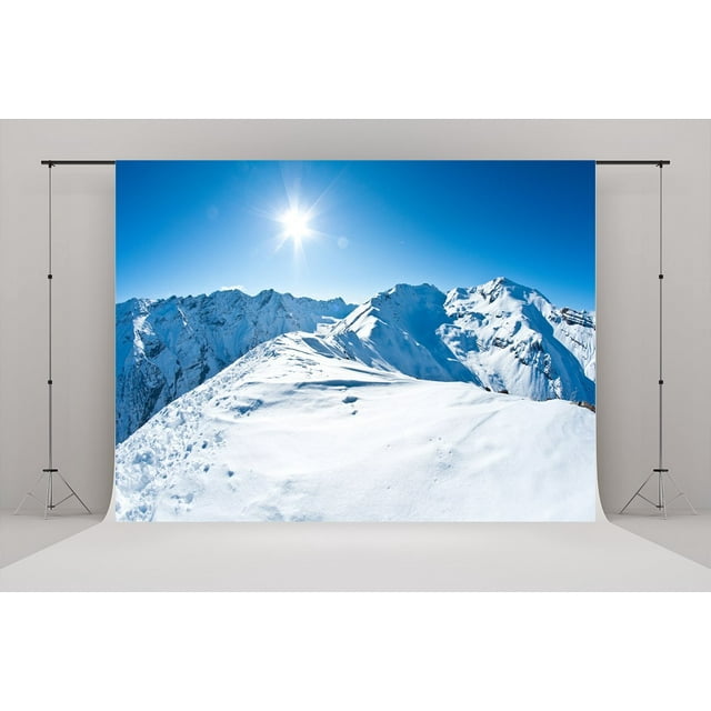 GreenDecor 7x5ft Snow Mountain Backdrop Photo Studio Props Background ...