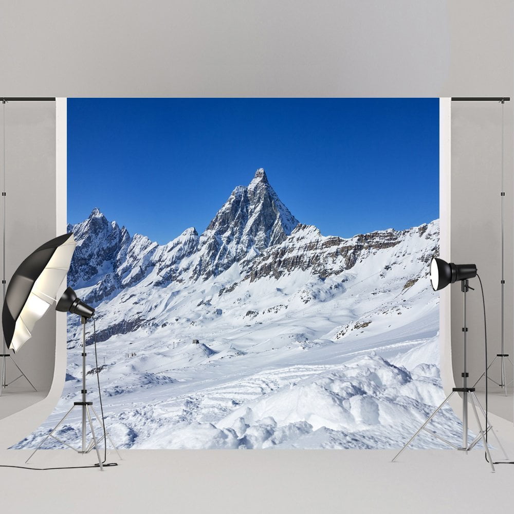 GreenDecor 7x5ft Snow Mountain Backdrop for Photographers Snow Natural ...