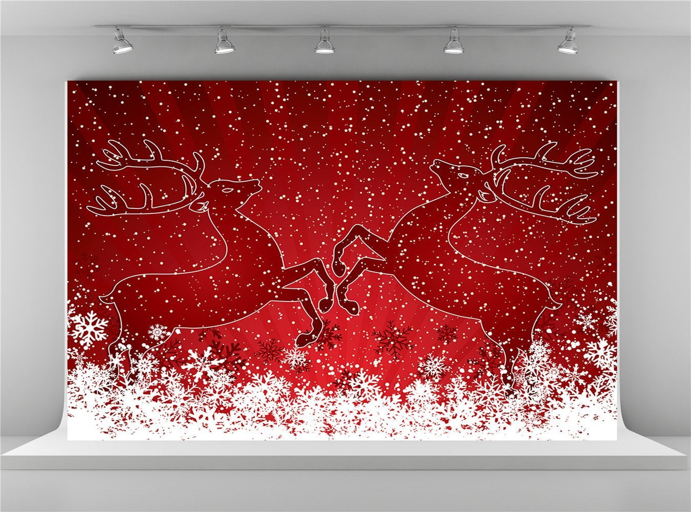 GreenDecor 7x5ft Snowflake Backdrops for Photography Red Background ...