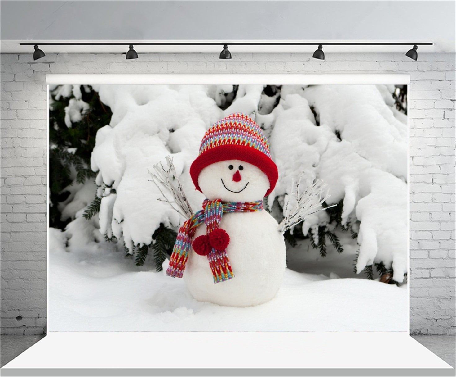 GreenDecor 7x5ft Snowman Backdrop Christmas Snowfield Photography ...