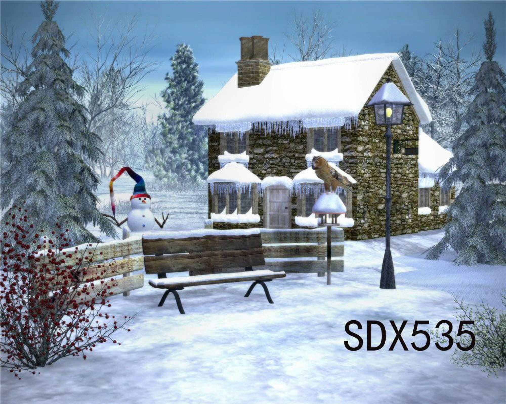 GreenDecor 7x5ft Snowscape Christmas Photo Backdrops Studio Photography ...