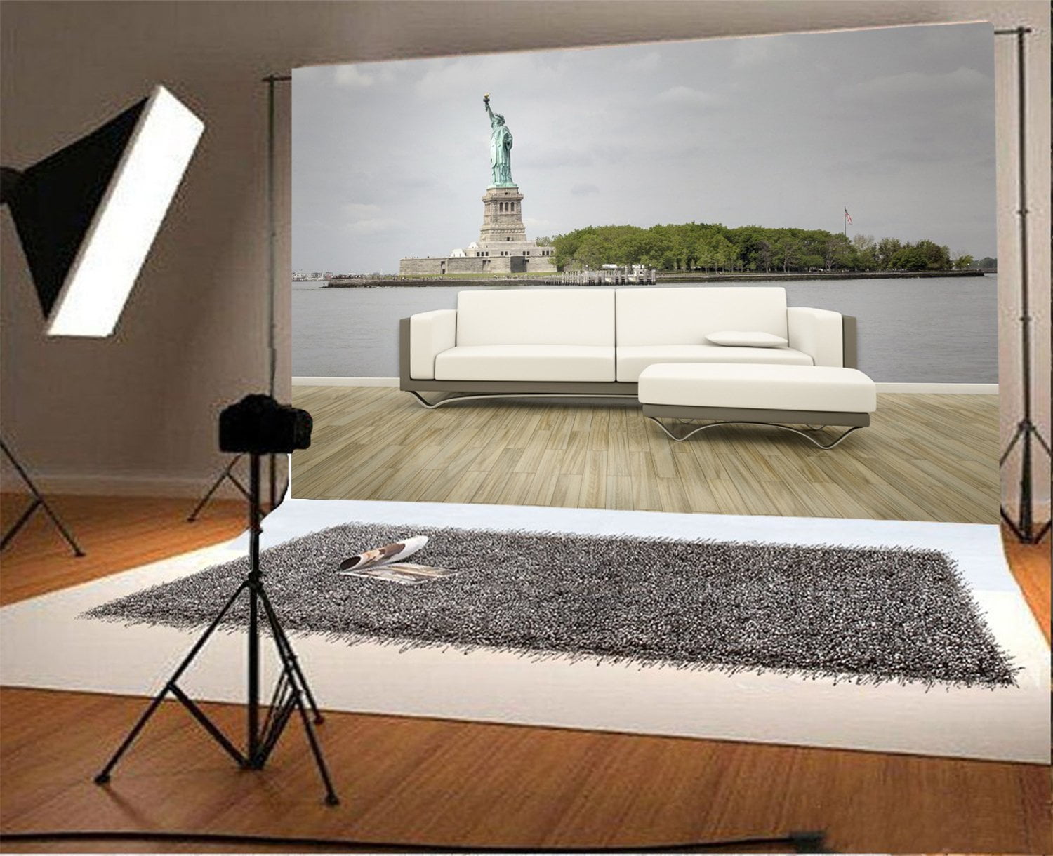 GreenDecor 7x5ft Statue of Liberty Backdrop New York City Green Forest ...