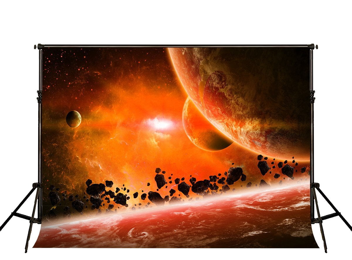 GreenDecor 7x5ft Sun Photography Backdrops for Photographers Planet Red ...