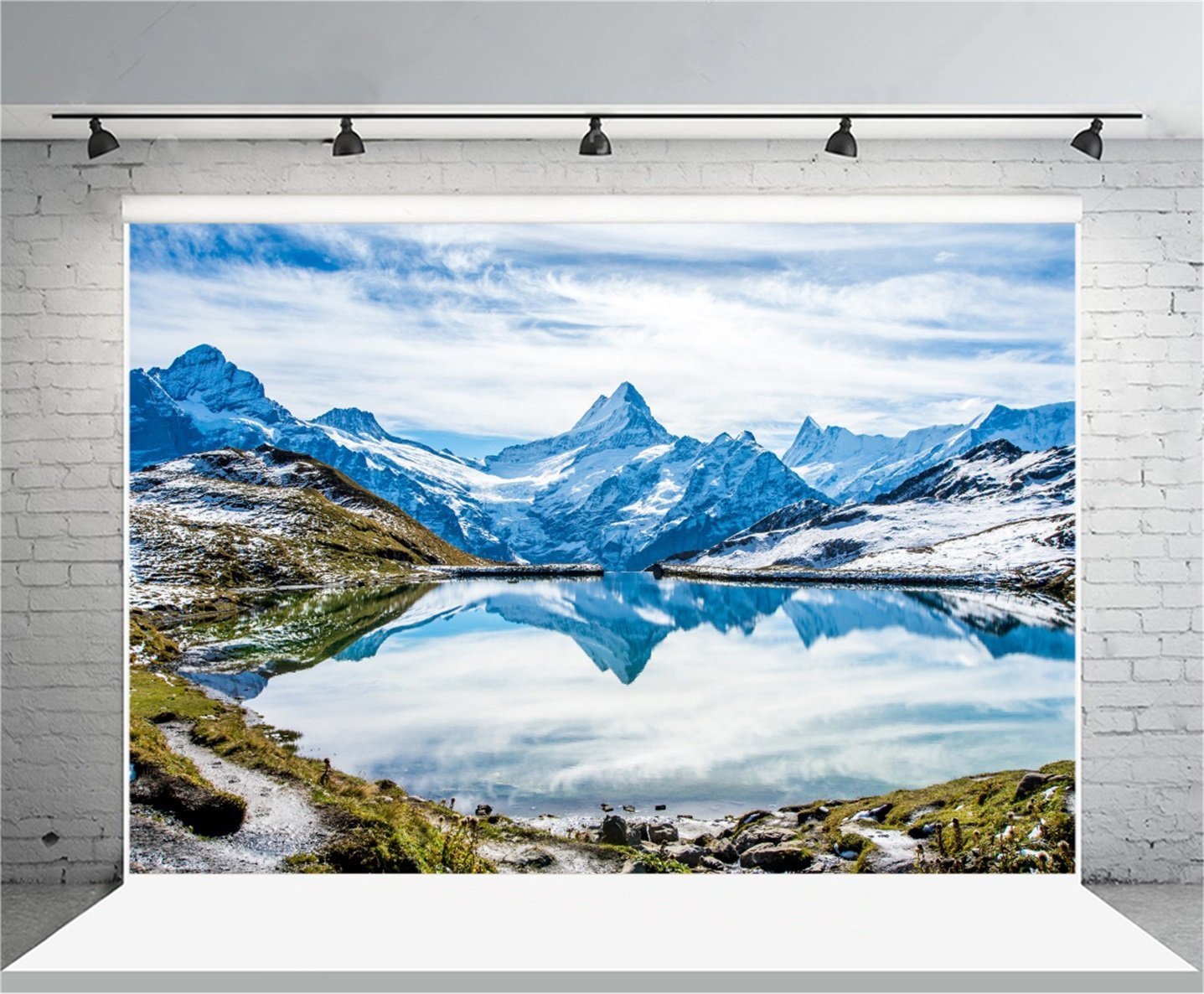 GreenDecor 7x5ft Swiss Alps Backdrop Scenic Photography Background Snow ...
