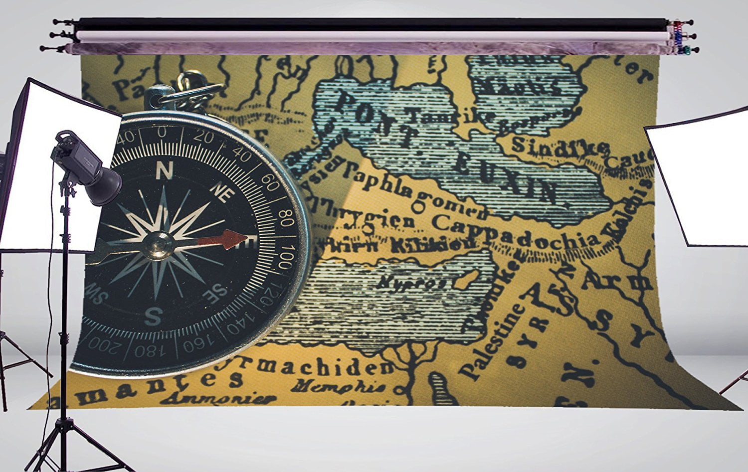 GreenDecor 7x5ft The Compass On The Map Photo Background Photography ...