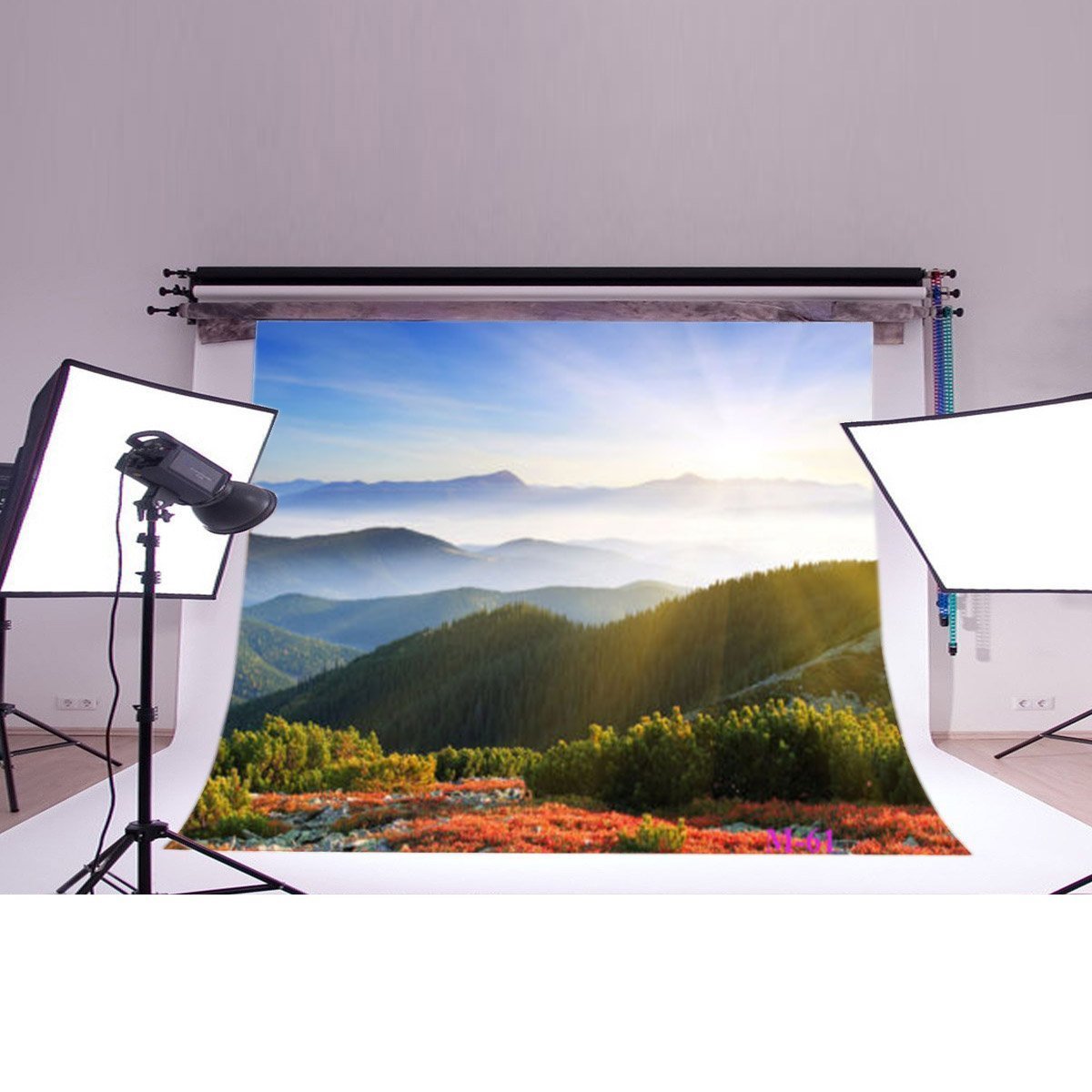 GreenDecor 7x5ft The Sun Rises from the Side of the Mountain Photo ...