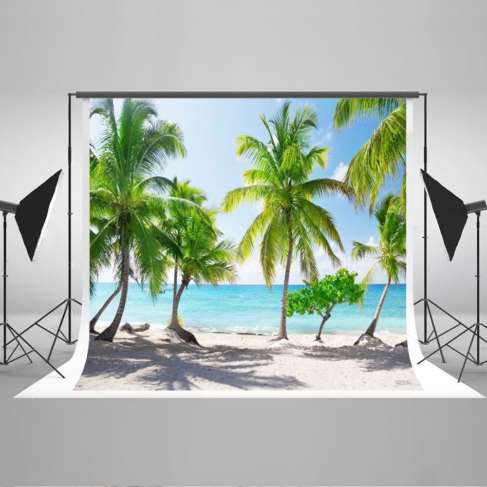 GreenDecor 7x5ft Tropical Rainforest Photography Background Beach Photo ...
