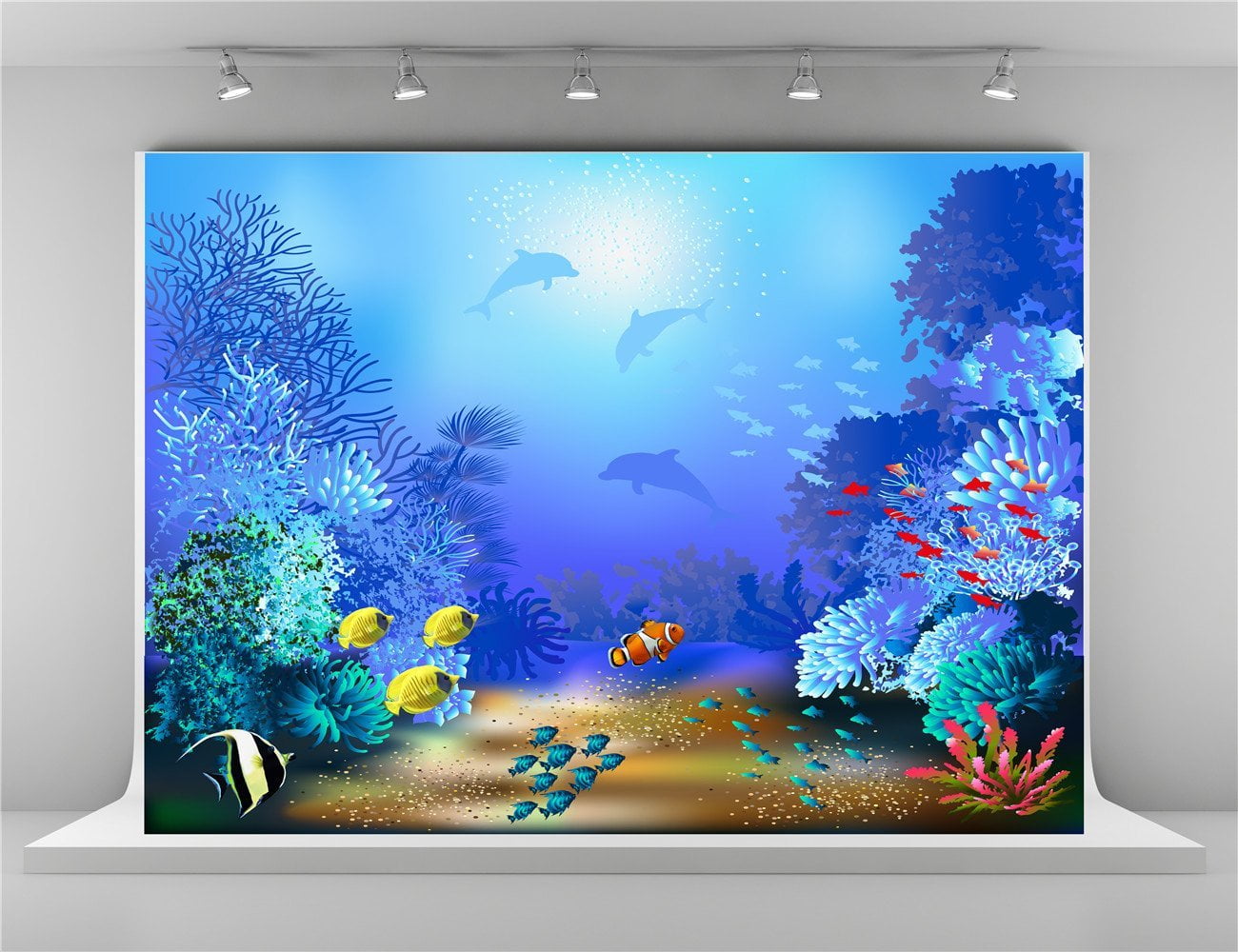 GreenDecor 7x5ft Under Sea World Photography Backgrounds with Fish and ...