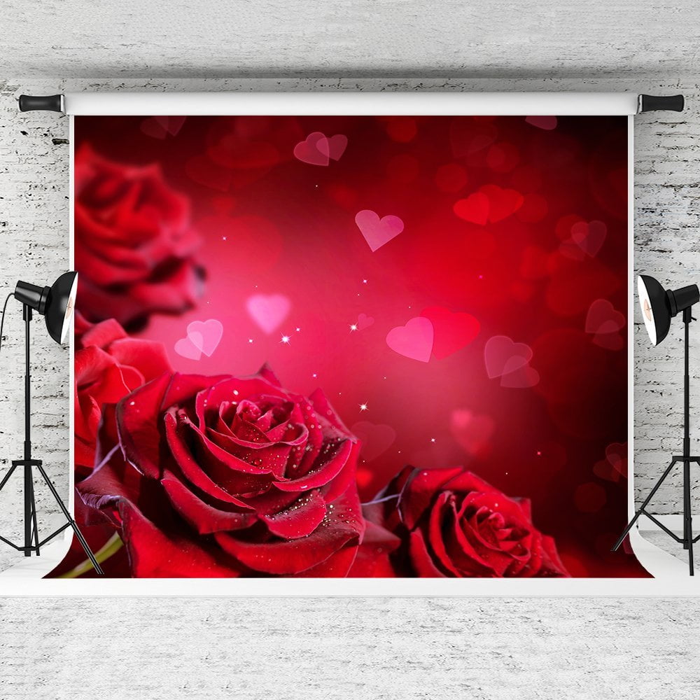 GreenDecor 7x5ft Valentine's Day Photography Backdrop Rose Backdrops ...