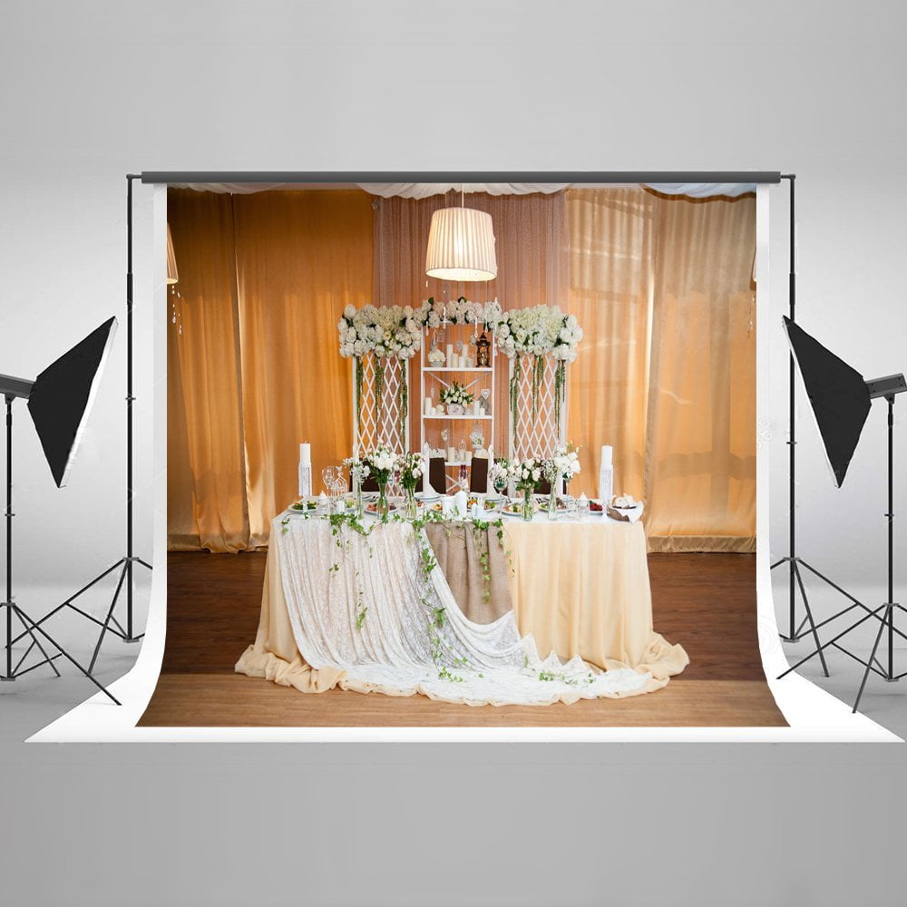 GreenDecor 7x5ft Wedding Photography Backdrops Curtain Flower ...