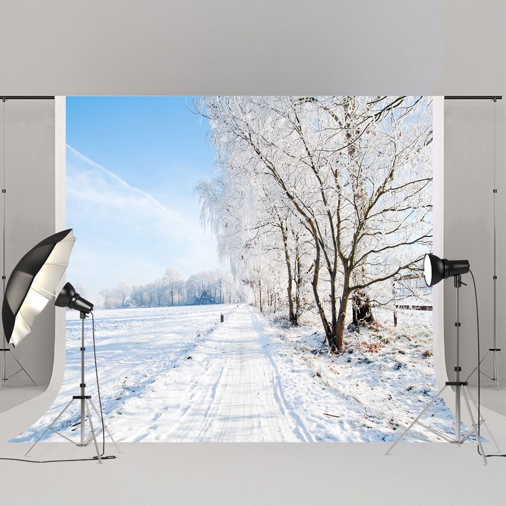 GreenDecor 7x5ft White Photography Backdrop Snow Scenery Photo Booth ...