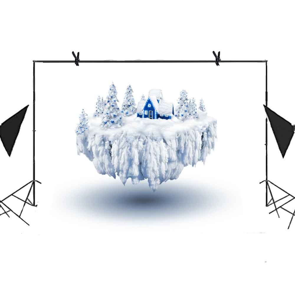 GreenDecor 7x5ft Winter Cartoon Backdrop Frozen Tree House Land Picture ...