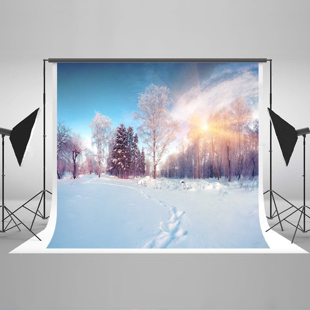 GreenDecor 7x5ft Winter Scenic Photo Backdrop Background Outdoor Tree ...