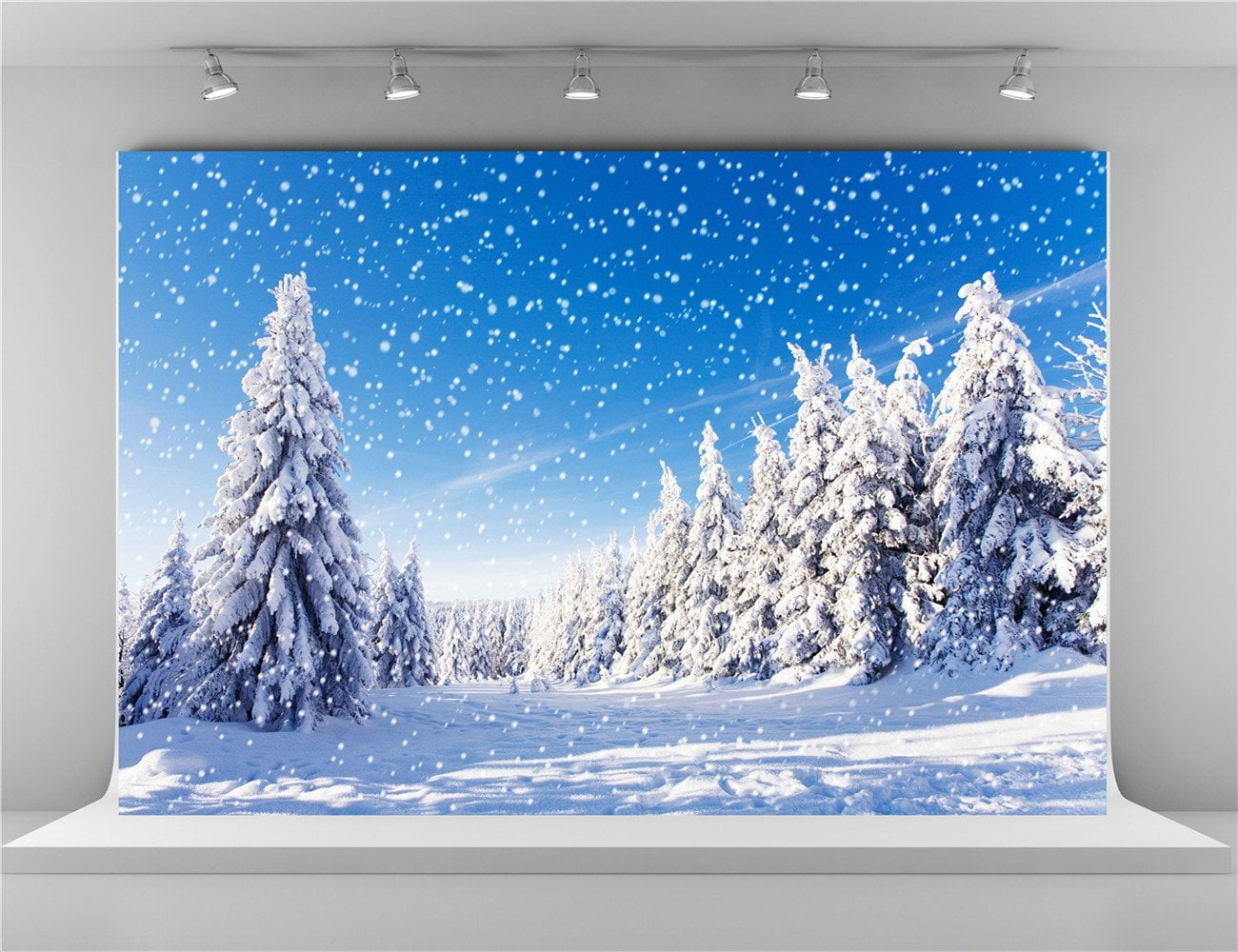 GreenDecor 7x5ft Winter Snowflake Photography Backdrops Tree Wonderland ...