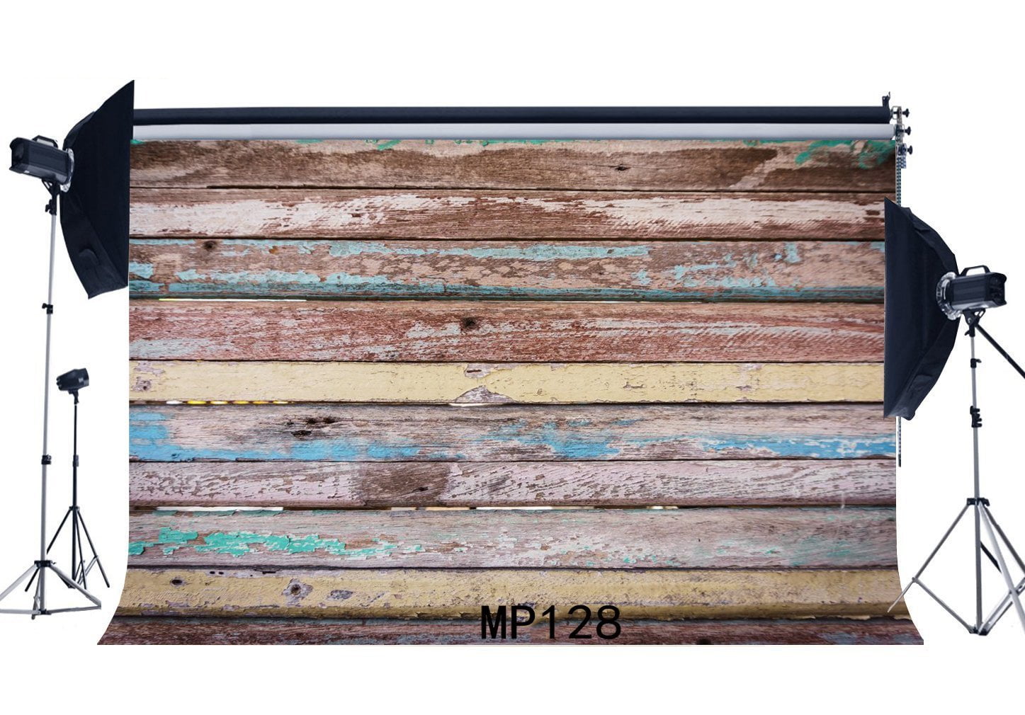 GreenDecor 7x5ft Wood Backdrop Rustic Weathered Multicolor Paint Peeled ...