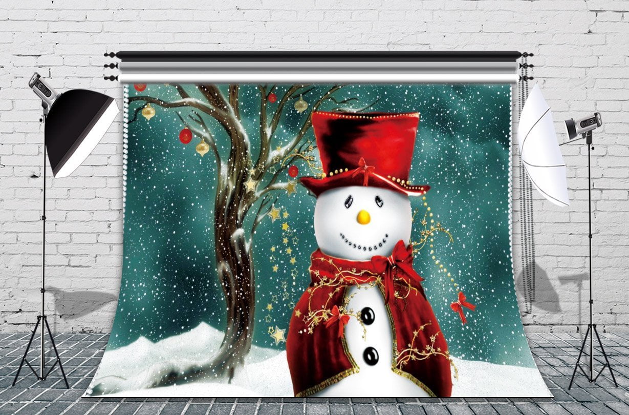 GreenDecor 7x5ft Xmas Snowman Christmas Photo Backdrops Studio ...
