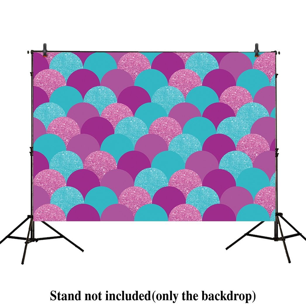GreenDecor 7x5ft photography backdrops party princess Purple Mermaid ...