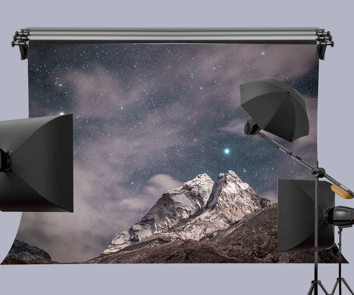 GreenDecor 7x5ft the Mountains under the Sky Stars Backdrop Photography ...