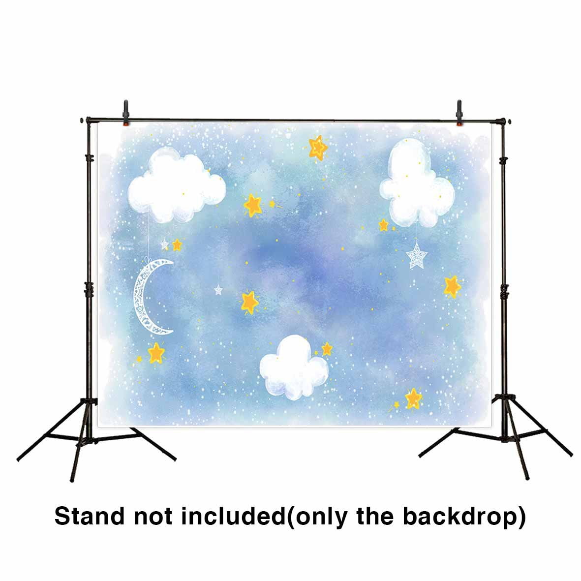 GreenDecor 7x5ft watercolor blue sky with white cloud backdrop for baby ...