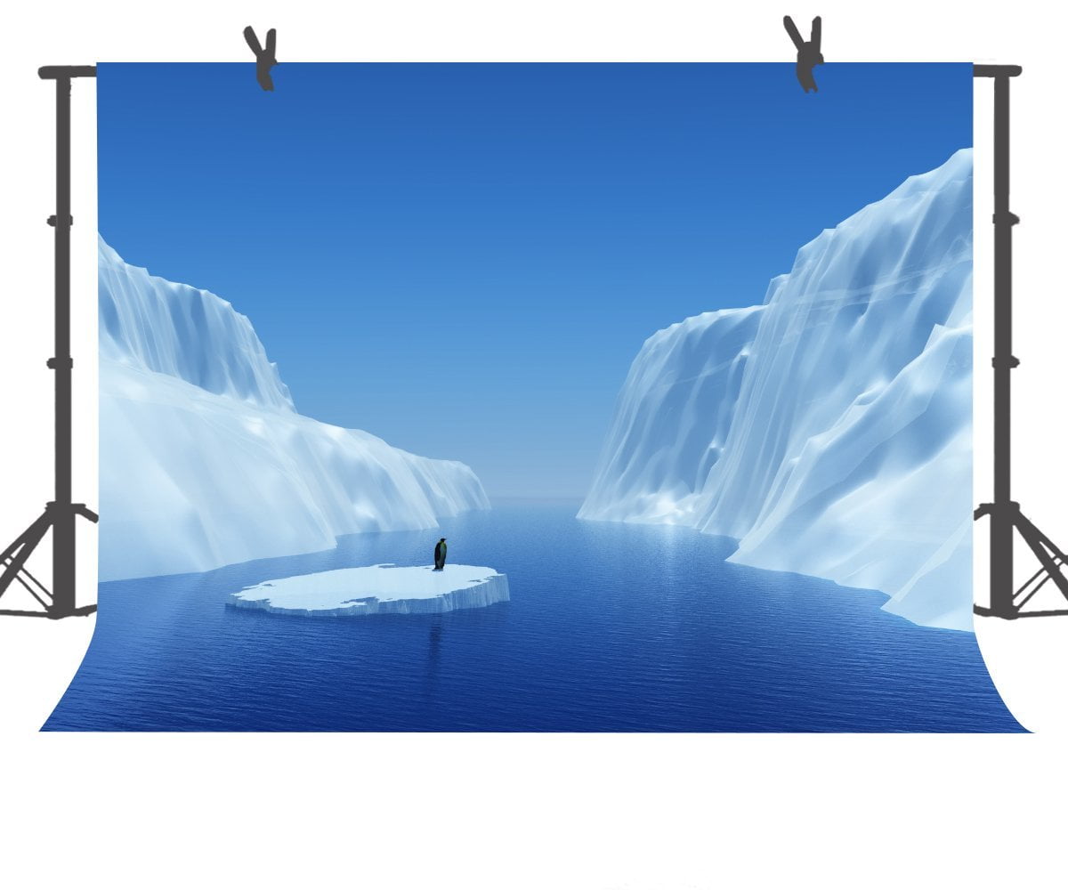 GreenDecor Antarctic Ice World Background 7x5ft Small Penguin Photo ...