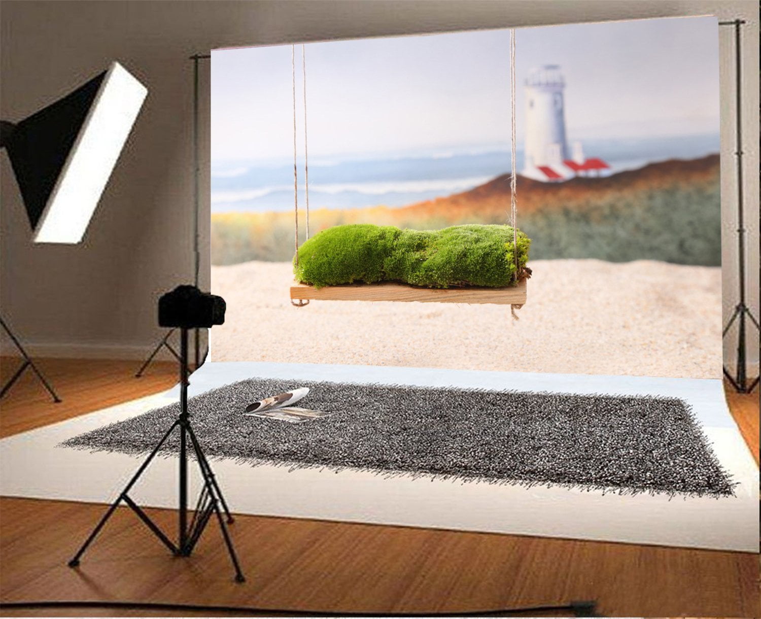 GreenDecor Baby Swing Backdrop 7x5ft Photography Background Lighthouse ...