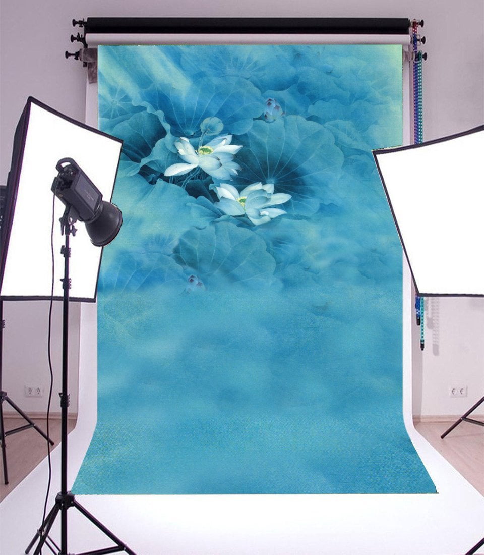 GreenDecor Backdrop 5x7ft Aesthetic Photography Background Pure Blue ...