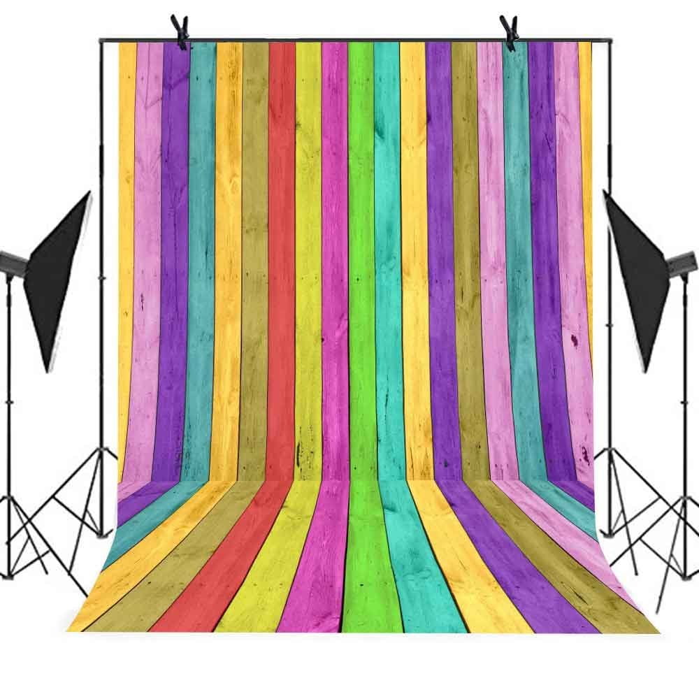 GreenDecor Backdrop 5x7ft Colorful Stripes Walls and Floors Picture For ...