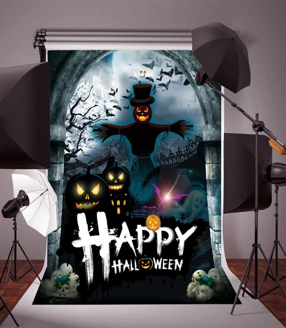 GreenDecor Backdrop 5x7ft Photography Background Halloween Party Night ...