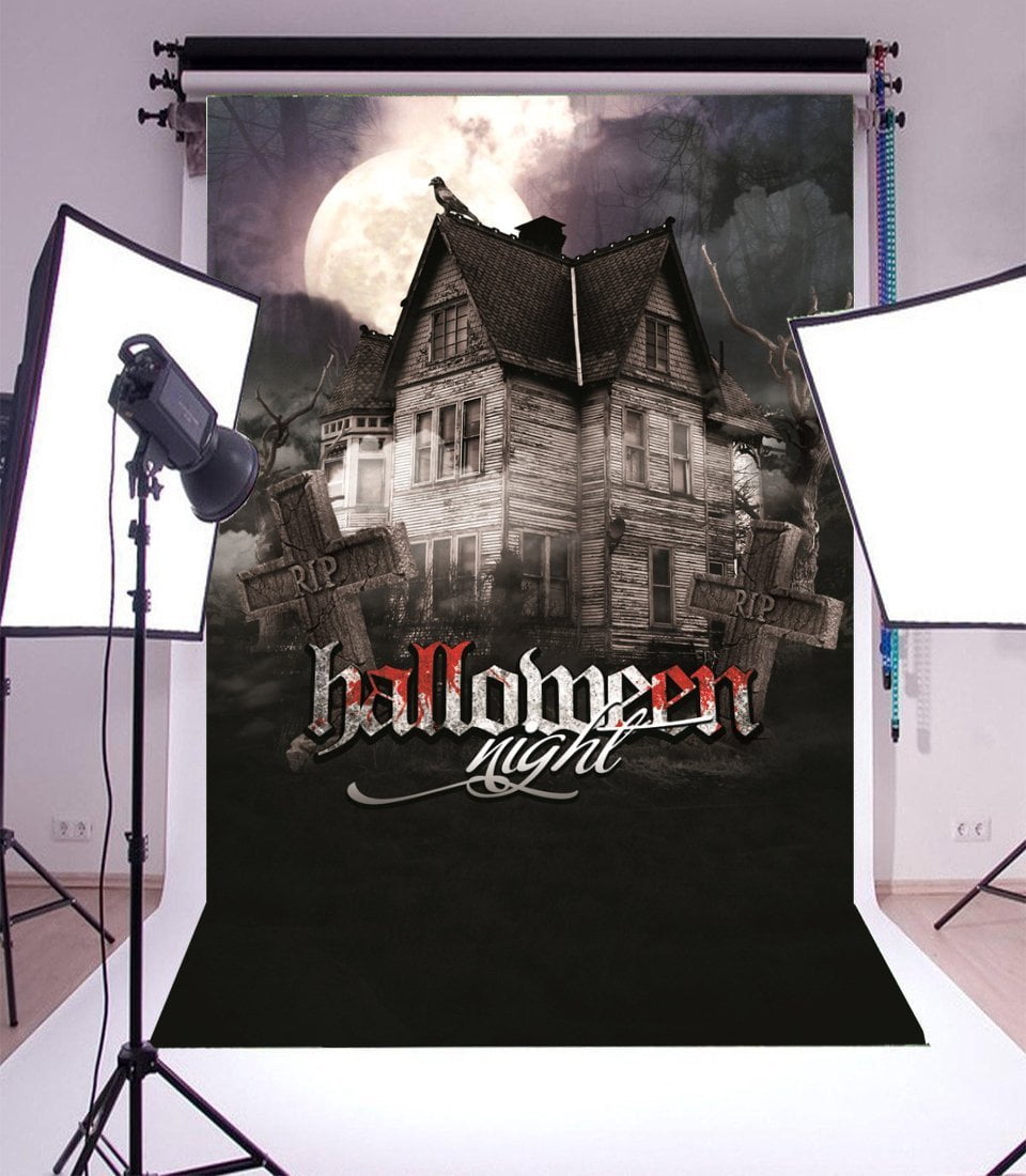 GreenDecor Backdrop 5x7ft Photography Background Horror Night Dark Sky ...