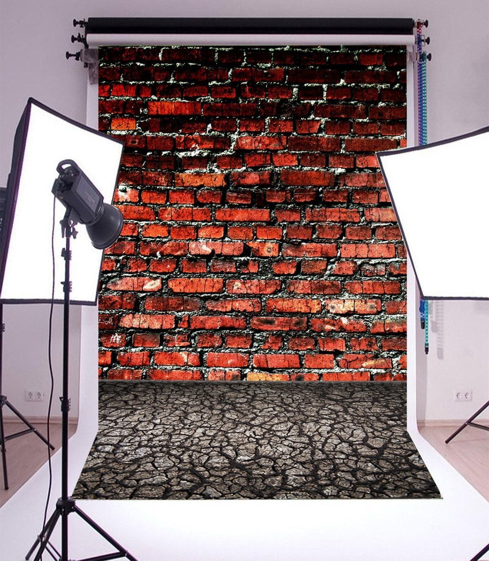GreenDecor Backdrop 5x7ft Photography Background Retro Shabby Red Brick ...