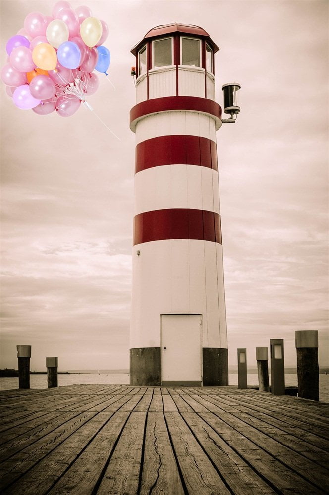 GreenDecor Backdrop 5x7ft Photography Background Seaside Scenery Wood ...