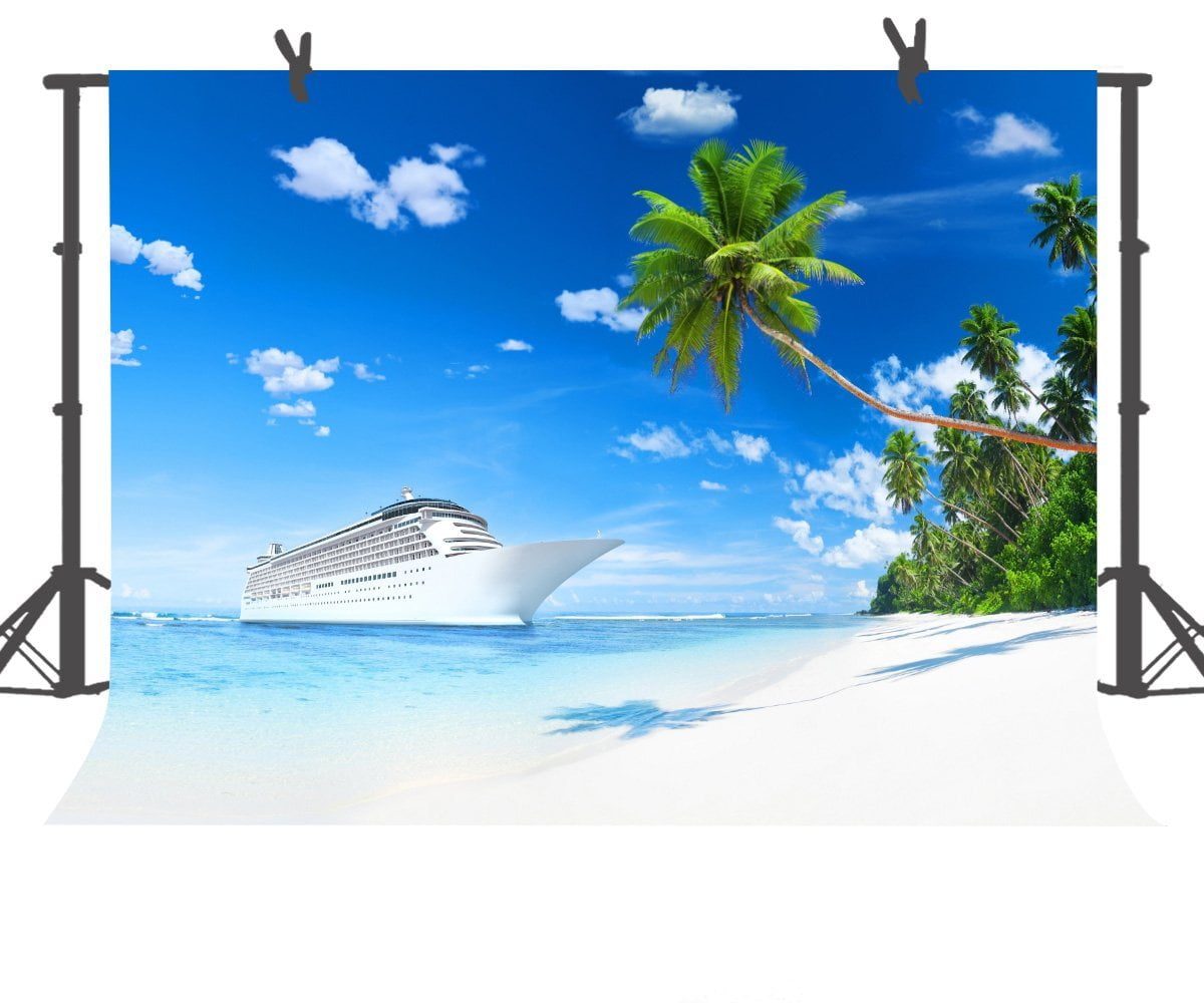 GreenDecor Background 7x5ft Boat on the Sea Photography Backdrop Photo ...