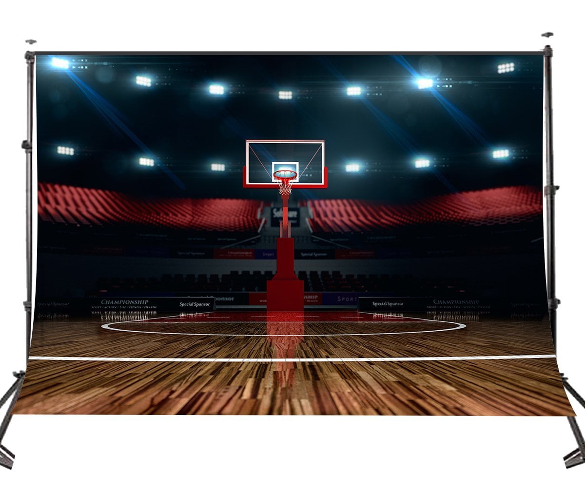 GreenDecor Basketball Court Background Indoor Photography Backdrop ...