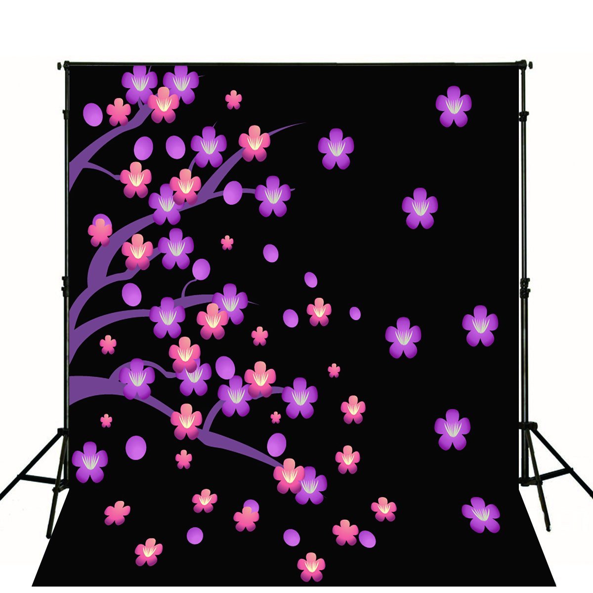 GreenDecor Black Photography Background Purple Mini Flowers Baby ...