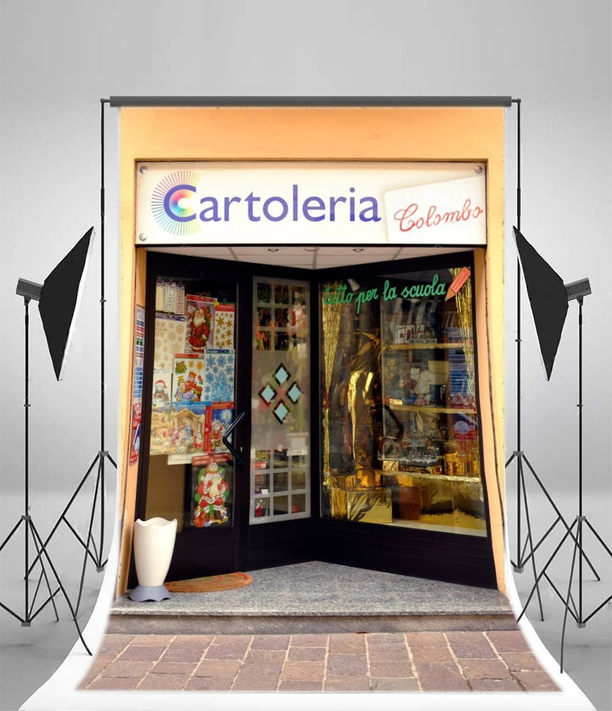 GreenDecor Cartoleria Shop Backdrop 5x7ft Photography Backdrop Santa ...